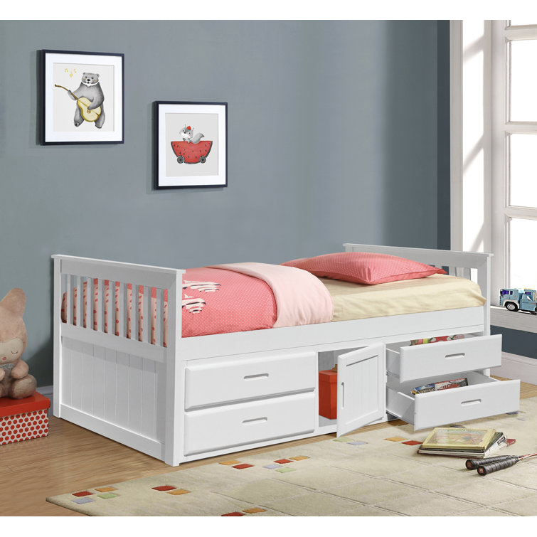 Lark Manor 3ft White Wooden Captains Cabin Bed With Drawers and Storage | Wayfair.co.uk